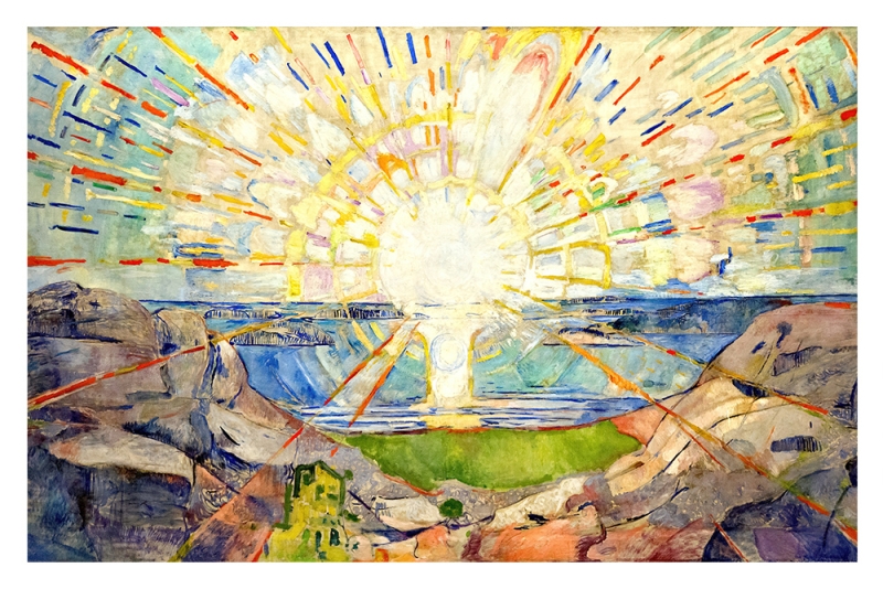 Edvard Munch - Solen (The Sun) Variante 2 | 13x18 cm | Premium-Papier